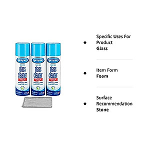 Sprayway Glass Cleaner , Foam Action , 19 Fl Oz , ( Pack of 3 ) - Bonus Ultra Fine Microfiber Cleaning Cloth for Glass