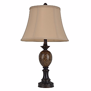 Decor Therapy Mae Resin and Marble Table Lamp, Bronze