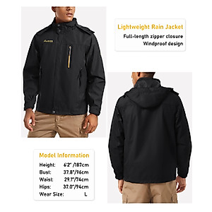 MAGCOMSEN Mens Windbreaker Jackets Rain Jacket Climbing Waterproof Jacket Travel Lightweight Jacket Cycling Jacket Outdoor Coats