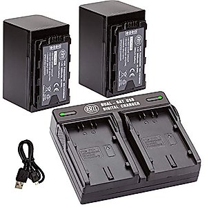 BM Premium 2 VW-VBD58 Batteries and Dual Bay Charger for Panasonic AG-VBR59, BGH1, HC-X1, HC-X1500, HC-X2000, AG-CX10, AG-CX350, AG-UX180, AG-AC30, AG-UX90, AG-DVX200, HC-MDH3E, AJ-PX270, AJ-PX230