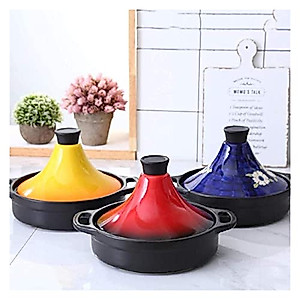 Colorful High Tightness Moroccan Tagine With Lid Lead Free Casserole Stew Pot For Different Cooking StylesHome Kitchent 22.5.28 (Color : Red)