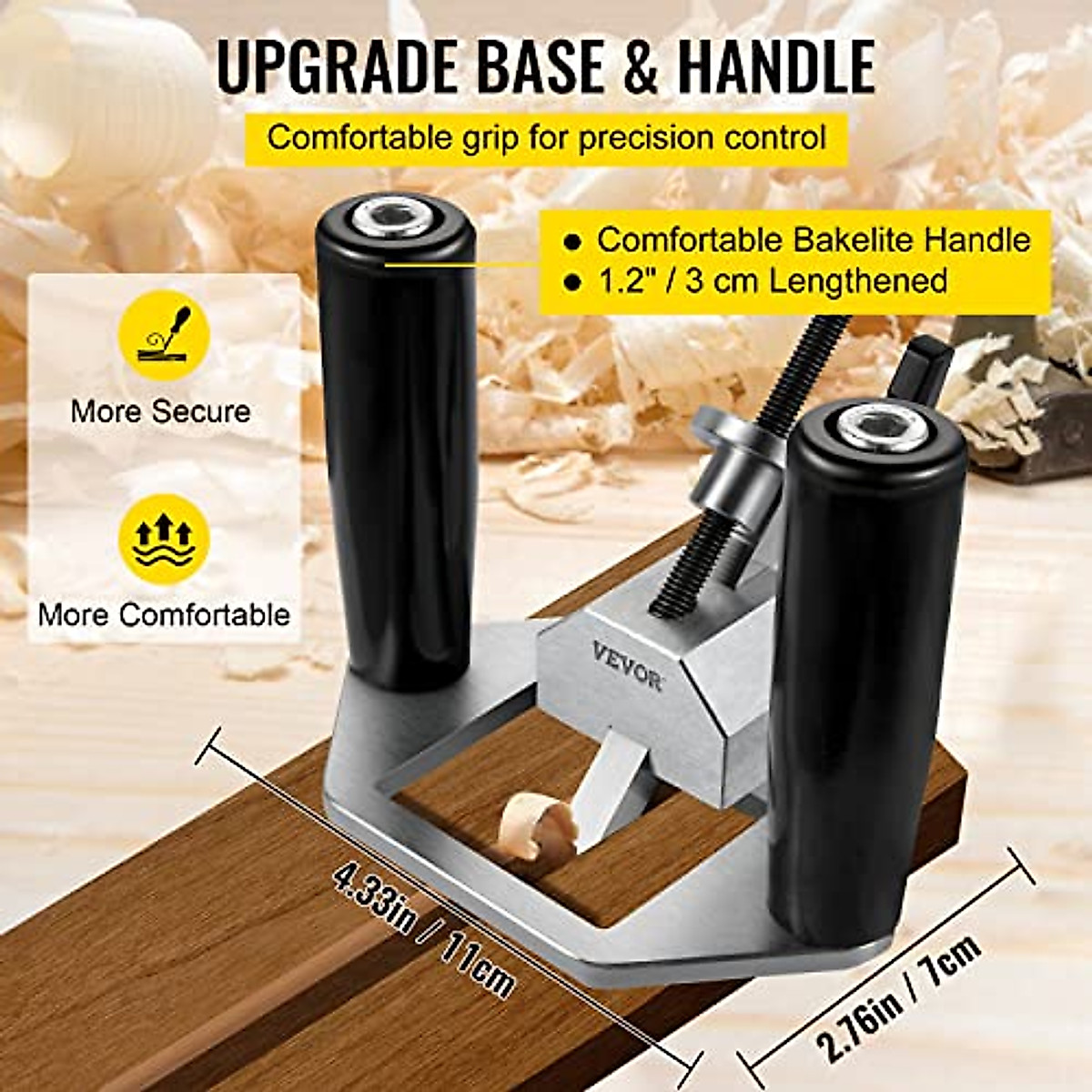 VEVOR Router Plane, Handheld Woodworking Tool,Adjustable Blade Hand Planer, Stainless Steel Wood Shaver with Depth Stop, High Configuration Handheld Woodworking Tool for DIY Carpentry Industry