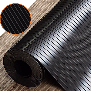 SinhRinh Drawer and Shelf Liner, 12IN x 10 FT Non Slip Non Adhesive Cabinet Liner for Kitchen and Desk - Black Ribbed