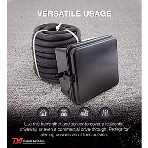 Dakota Alert Driveway Alarm System - DCRH-4000 with One Mile Wireless Range- DCR-4000 Receiver & DCHT-4000 Transmitter Box with 25' Rubber Hose, Drive Thru Sensor & Signal