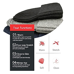 Irzaki Mens Beanie - Winter Hats for Men Women Cuff Fleece Beanie Knit Wool Skull Cap for Outdoor Activities and Daily Use Black