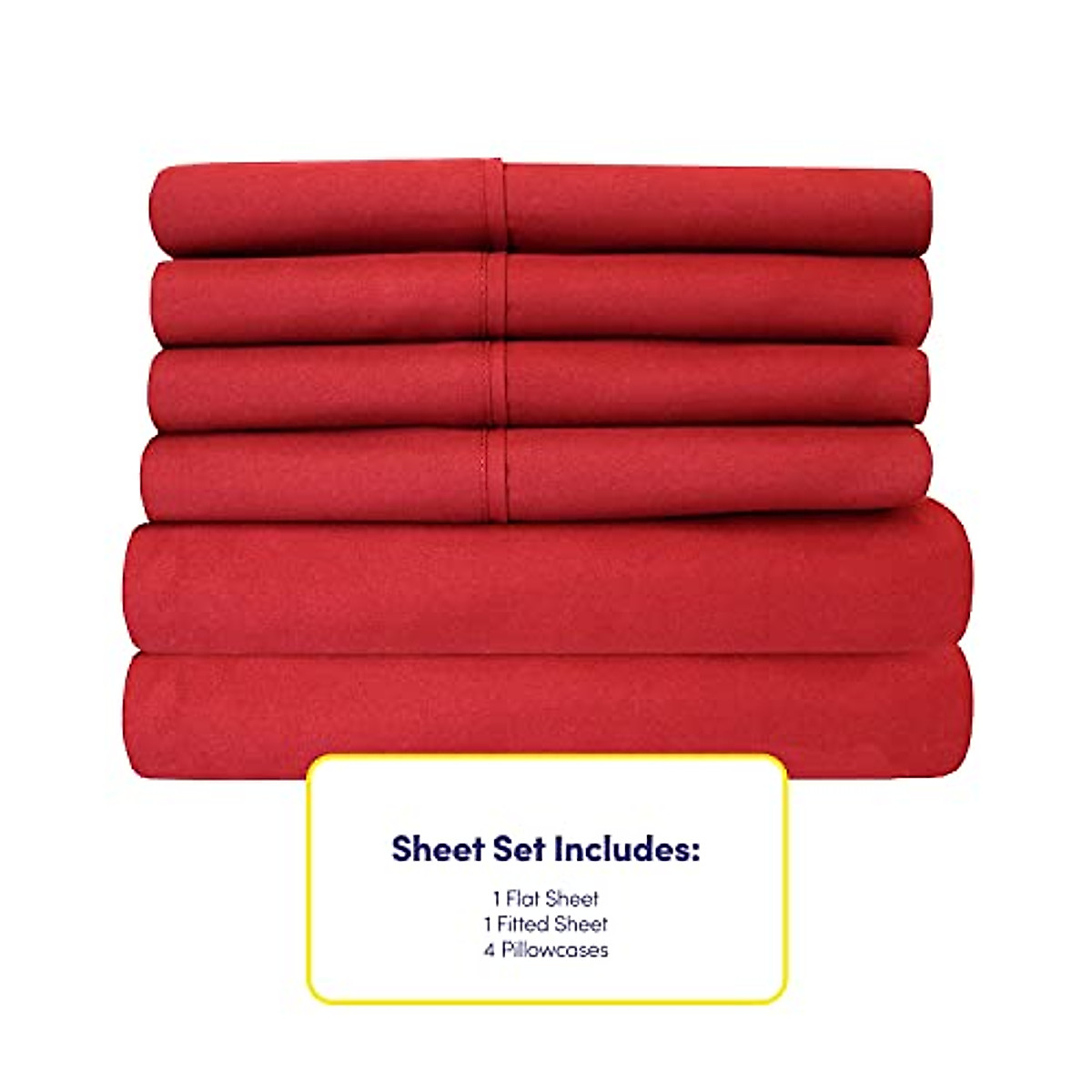 Queen Sheets Red - 6 Piece 1500 Supreme Collection Fine Brushed Microfiber Deep Pocket Queen Sheet Set Bedding - 2 Extra Pillow Cases, Great Value, Queen, Samba Red