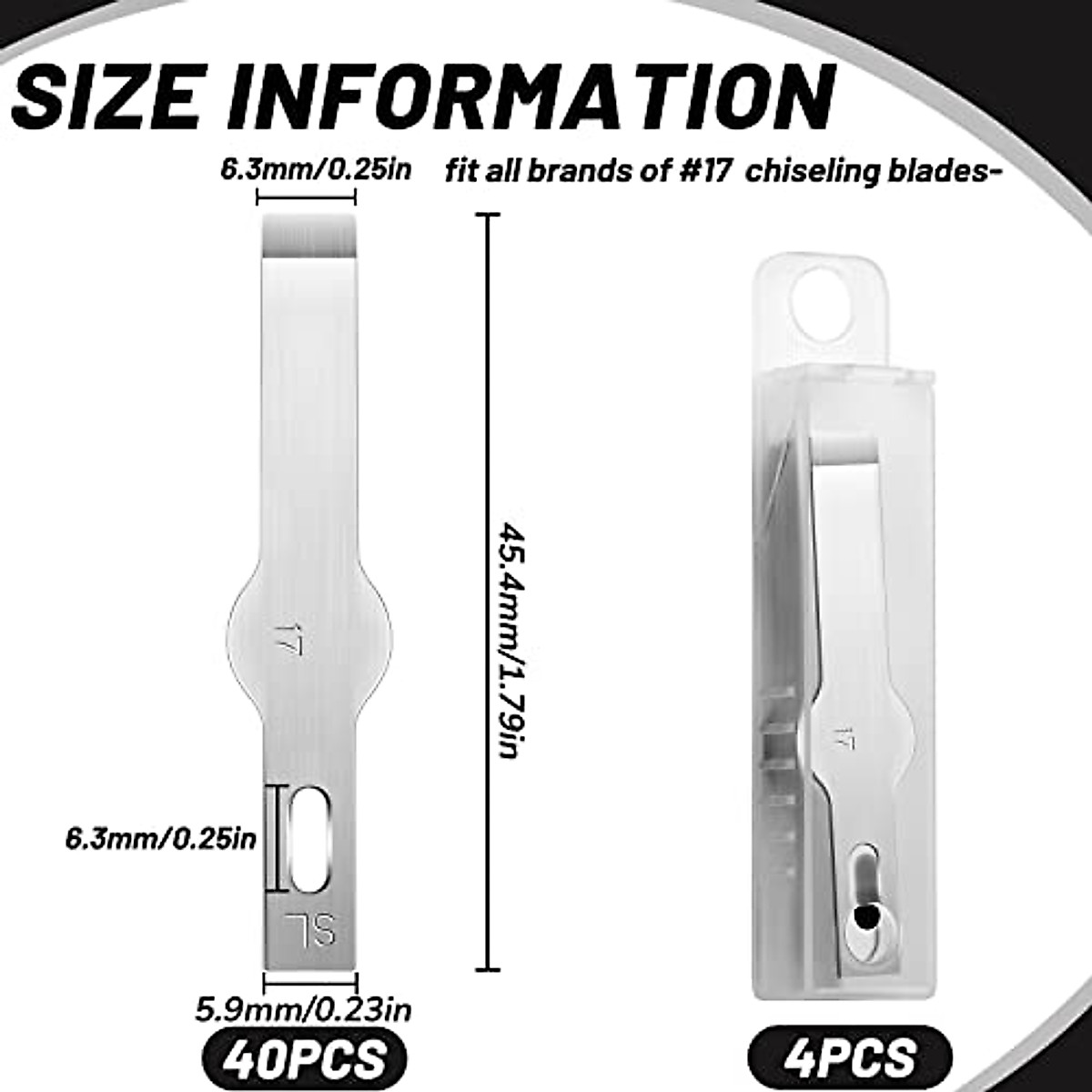 40 Pack Craft Knife Blades #17 Hobby Knife Replacement Blades Precision Knife Blade Hobby Knife Blades Art Knife Blade for Knife Craft Scrapbooking Cutting Caving Chiseling Shaving Supplies