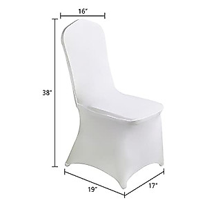 SUPERO Waterproof Spandex Chair Cover 25PCS, Stretch Dining Chair Covers, Polyester Outdoor Chair Covers, Protector Stretch Chair Cover for Party Universal, Banquet, Wedding Event, Hotel(White)