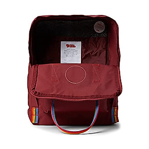 Fjällräven Kånken Rainbow Backpack for Men, and Women - Durable Fabric with Adjustable Shoulder Straps, and Lightweight Backpack Ox Red/Rainbow Pattern One Size One Size