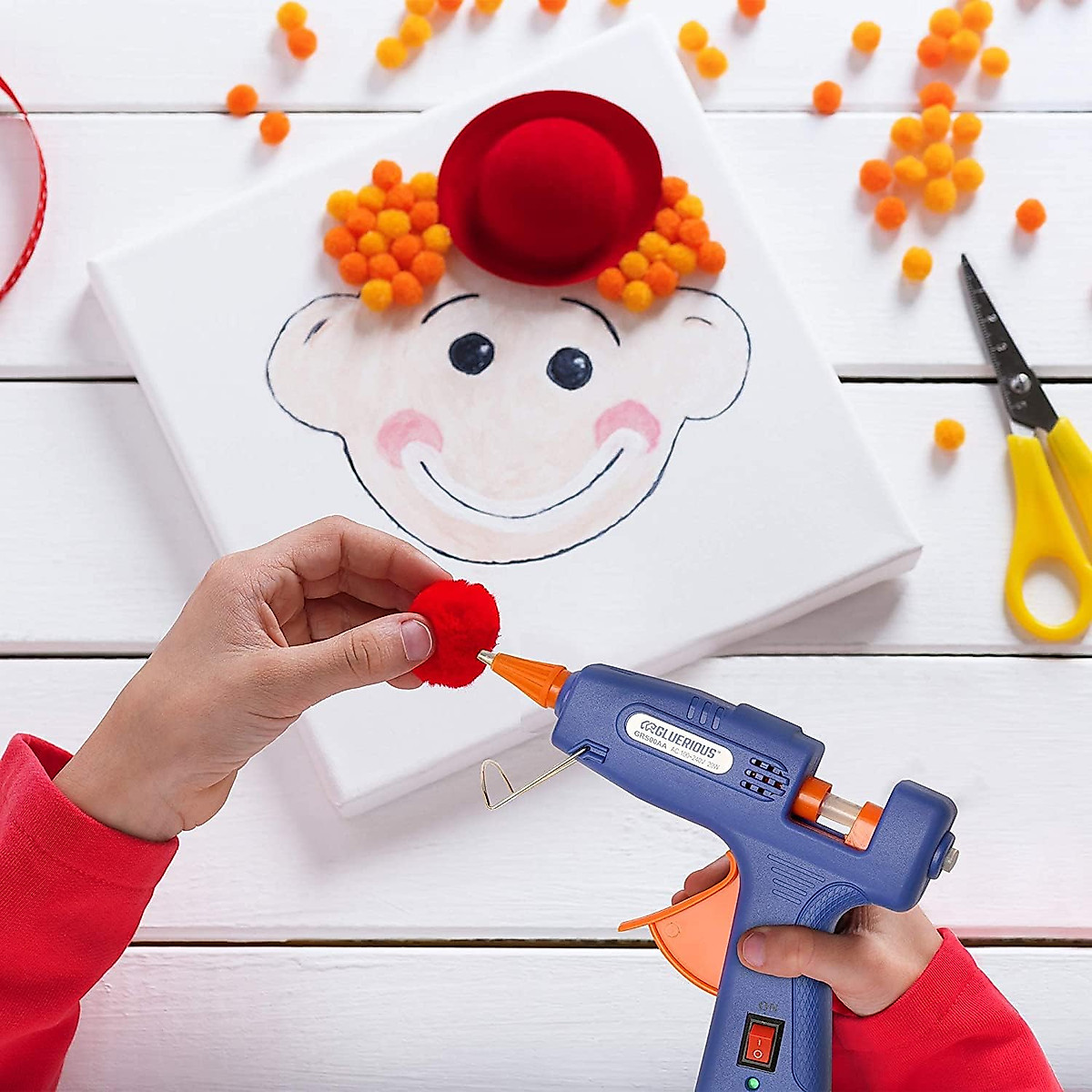 Gluerious Mini Hot Glue Gun with 30 Glue Sticks for Crafts School DIY Arts Home Quick Repairs, 20W, Blue