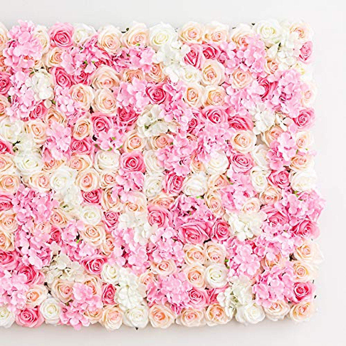 Flower Wall Decor 3D Flower Wall Panel Silk Flowers for Wedding Backdrop, Bridal Shower, Event, Baby Girls Room, Nursery, Home Decor, Pink Wall Decor (Rose and Hydrangea Premium Silk Flowers)