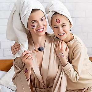 288 Pcs Spa Temporary Tattoos for Girls Pink Makeup Party Favors Spa Birthday Party Supplies Cute Fake Waterproof Tattoo Stickers Salon Party Decorations, 18 Sheets