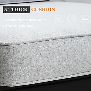 Vakollia 5 Pieces Modern Aluminum Patio Furniture Set, Outdoor Conversation Sets Metal Sectional Sofa with Coffee Table