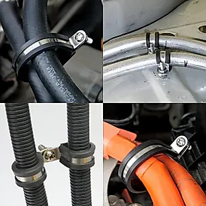 50 PCS 1/2 Inch Cable Clamps, 304 Stainless Steel Cable Clamps, Insulated Clamp, Hose Clamp, Pipe Clamp, Sturdy Clamp, and Wire Clamp by RTHIEAI