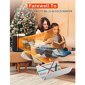 Space Heater, Fast Heat Electric Portable Heater 90°Oscillation, 1500W Small Space Heaters for Indoor Use, Overheat&Tip-Over Protection, Electric Heater Safe Ceramic Heater Fan for Bedroom Office Home