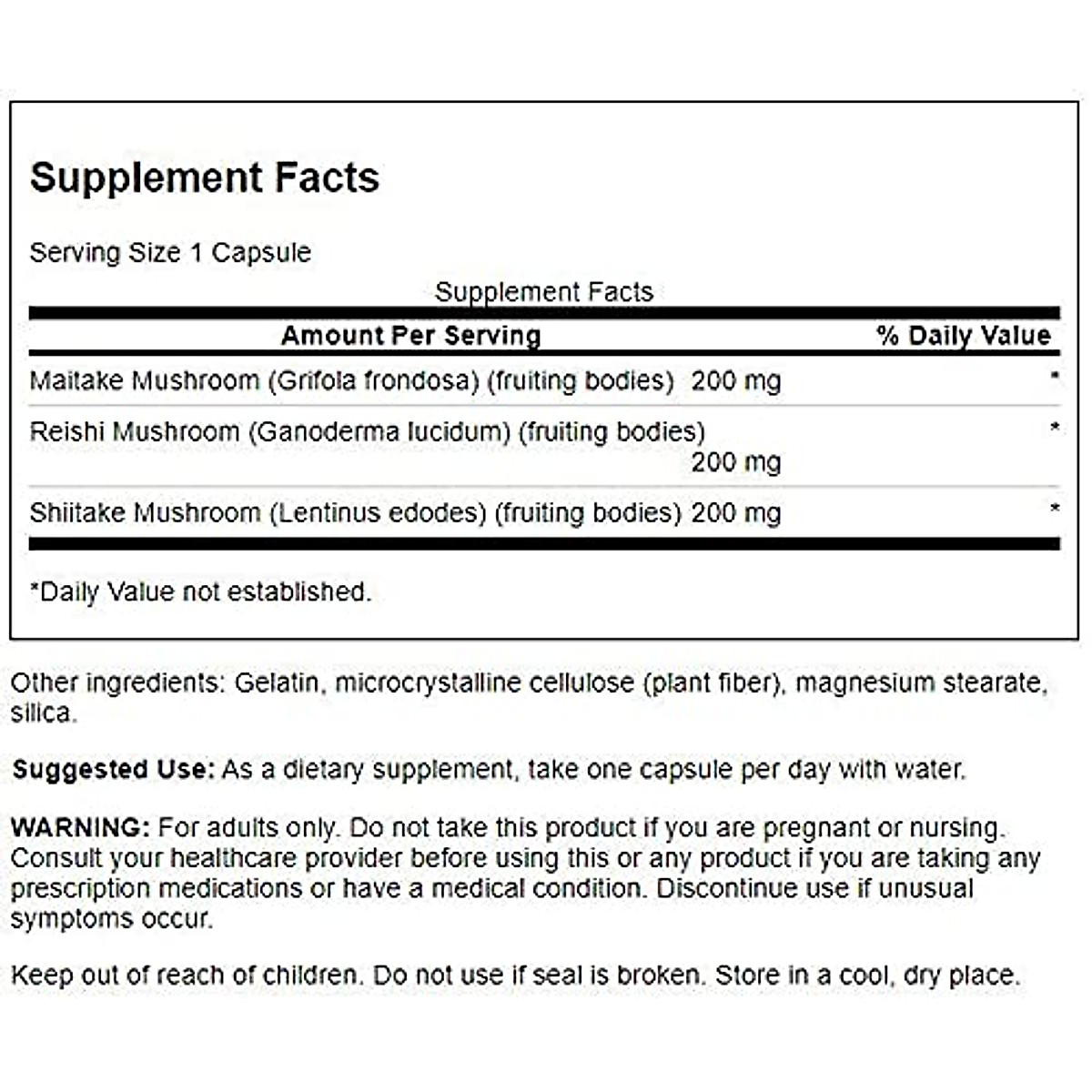 Swanson Full Spectrum Triple Mushroom Complex 60 Capsules