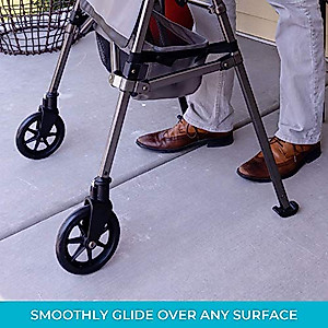 Stander Replacement Ski Glides, Compatible with the EZ Fold-N-Go Walker and the Able Life Space Saver Walker, Black, Set of 2