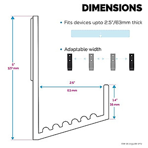 BRAINWAVZ 2.5" Cable Box Wall Mount Hanger Holder, Adhesive & Screw-in, for Routers, Laptops, Modem, Mesh WiFi, Apple TV, Network Switch & More, for Devices Upto 2.5" / 63mm Wide, (Black)