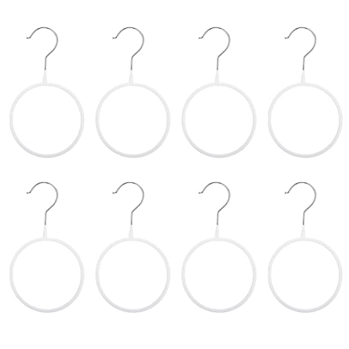 Cabilock 24pcs Circle Shawls Organizing Steel and for Organizer Hanger Wardrobe Belt Bathroom Save Neckties, Saver Pashminas Scarves, Clothes White Non Rack Scarf Clo Accessories