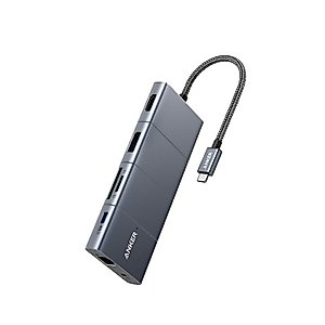 Anker USB C Hub, PowerExpand 11-in-1 Docking Station, with 4K@60Hz HDMI and DP, 100W Power Delivery, USB-C and 3 USB-A Data Ports, 1 Gbps Ethernet, 3.5mm Audio, microSD and SD Card Reader