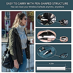 Cleaner Kit for Airpod, 3-in-1 Multifunctional Earbud Cleaning kit for Airpods Pro with Sponge, Soft Brush, Metal Tip, Portable Reusable Bluetooth Earbuds Cleaning Pen