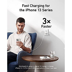 Anker USB C Charger 20W with 3ft USB-C to Lightning Cable, 511 Charger (Nano Pro), PD Durable Compact Fast Charger, for iPhone 14/14 Plus/14 Pro/14 Pro Max/13, Galaxy, iPad/iPad Mini