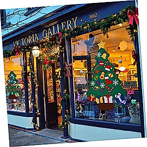 TOYANDONA 1 Set Felt Christmas Tree Nativity Ornaments Homemade Ornaments Hand Decor Christmas Wall Sign Felt Wall Christmas Tree DIY Christmas Ornaments Felt Cloth Green DIY Christmas Tree