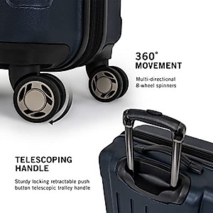 Kenneth Cole REACTION Renegade_Collection, Navy Blue, 28-Inch Checked