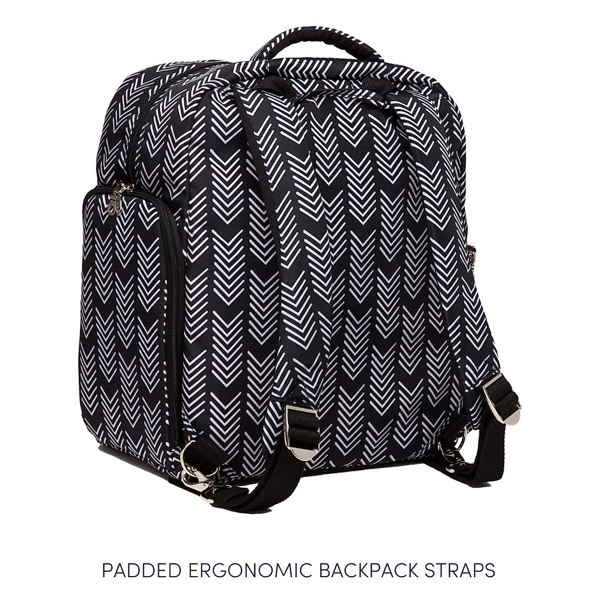 Sarah Wells Kelly Convertible Breast Pump Bag and Backpack with Carrying Handles - 1 Count (Pack of 1) - Black and White