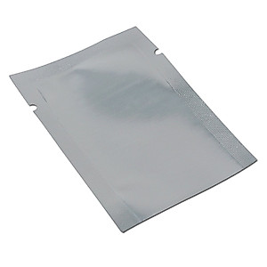 MITOB Silver Aluminum Foil Pouch Heat Seal Front Window Plastic Mini Open Top Flat Vacuum Packaging Mylar Bag Food Small Sample Mylar Storage with Tear Notch (200, 6x9cm(2.3x3.5 inch))