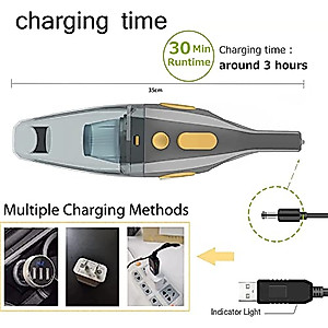 AZHZOLSK Dust Buster Upgrade Handheld Vacuum Cordless Rechargeable Handheld Vacuums 12000PA-14000PA High Power with Power Display for Car, Home, Office, Pet Hair Travel Cleaning Wet and Dry Use