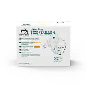 Amazon Brand - Mama Bear Gentle Touch Diapers, Hypoallergenic, Size 4, 148 Count (4 packs of 37)