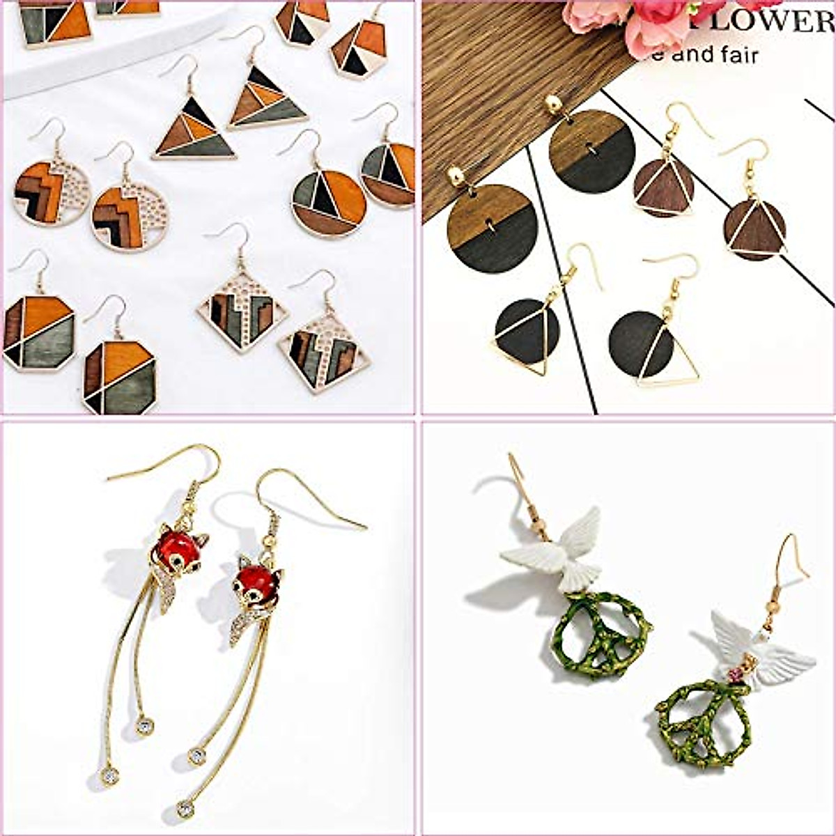 Earring Hooks, Anezus 1900Pcs Earring Making Supplies Kit with Jewelry Hooks, Fish Hook Earrings, Earring Backs, Jump Rings for Jewelry Making and Earring Repair,Gifts for Women