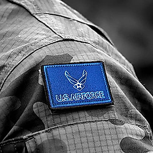 Harsgs 2PCS US Air Force Patches, Hook & Loop American Amry Tactical Patch Full Embroidery Military Badge Patch for Caps Bags Vests Military Uniforms