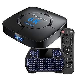 Android Tv Box 10.0 4GB RAM 64GB ROM with 2.4G 5G WiFi Tv Box Support 3D 4K 6K USB2.0 H.265 BT4.1 with Mini Keyboard