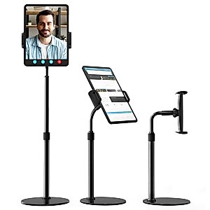 Licheers Tablet Stand and Holder Adjustable, Tablet Holder for Desk, Thick Case Friendly iPad Holder Stand Compatible with(4.7"-13") iPad Pro 12.9,10.9,10.2, Air Mini 4 3 2, Fire, Tab, Nexus, Kindle
