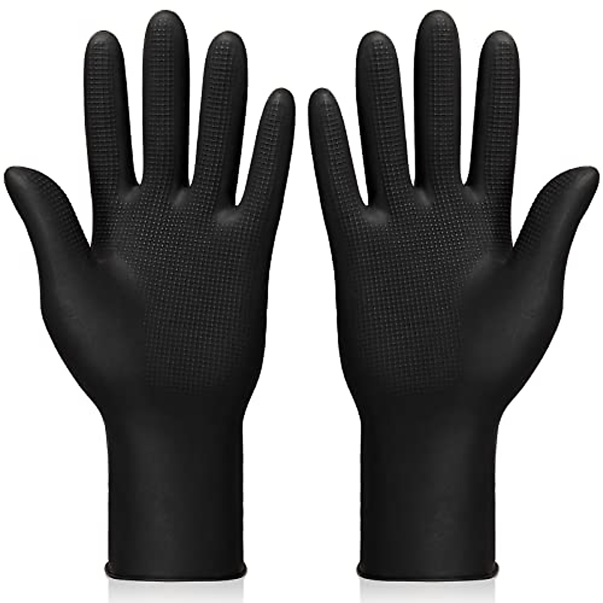 Noverlife 5 Pairs Hair Dye Gloves, Black Reusable Salon Hair Coloring Latex Gloves, Thick Rubber Gloves for Cleaning Cooking Dishwashing