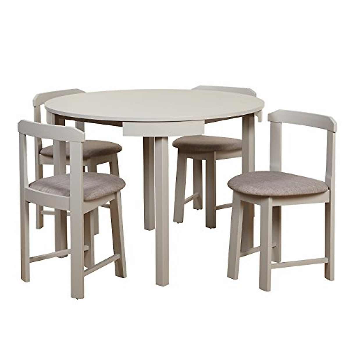 Target Marketing Systems Zuma Collection Compact Set 5-Piece Round Nesting Dining Table & Chairs, Gray