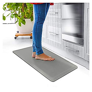 Ultralux Premium Anti-Fatigue Floor Comfort Mat, Durable Ergonomic Non-Slip Kitchen Standing Mat, 3/4” Thick, 16” x 24”, Multi-Purpose Standing Support Pad, Home, Office, Garage, Kitchen Rug, Gray