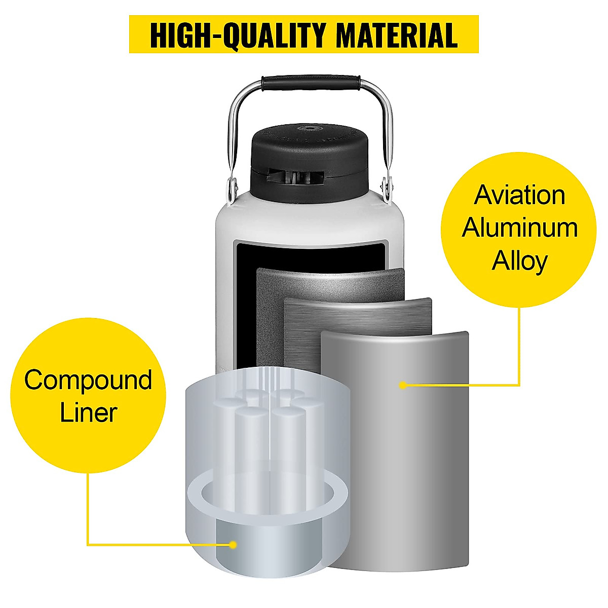 Vevor Liquid Nitrogen Tank 6L Aluminum Alloy Liquid Nitrogen Dewar Static Cryogenic Container Liquid Nitrogen Container with 6 Canisters and Carry Bag (6L): Industrial & Scientific