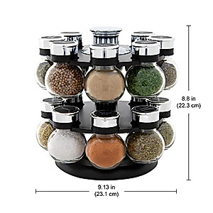 Kamenstein Ellington Revolving Tower with Free Spice Refills for 5 Years, 16-Jar, Clear