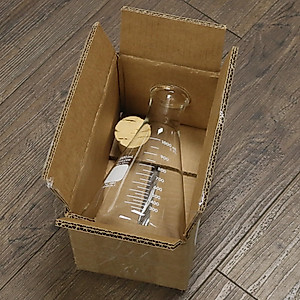 Corning Pyrex #4980-1L, 1000ml Narrow Mouth Erlenmeyer Flask with Cork Stopper (Single)