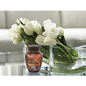 Motorcycle Keepsake Urn - Motorcycle Mini Cremation Urn for Ashes - Highway to Heaven Token Urn - Motorcycle Lovers Sharing Urn - Bikers Memorial Mini Ash Urn with Velvet Pouch & Case (Keepsake)