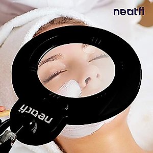 Neatfi (New Model XL Bifocals 1,200 Lumens Super LED Magnifying Lamp with Clamp, 6 Inches Lens, 4 Level Brightness, Correlated Color Temperature Control, 12W, 120 Pcs SMD LED (Black)