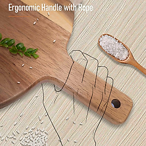 Acacia Wood Cutting Board with Handle,Wooden Charcuterie Board for Meat,Cheese Board,Bread,and Charcuterie-Decorative Wooden Serving Board for Kitchen Butcher Block Carving Board for Kitchen