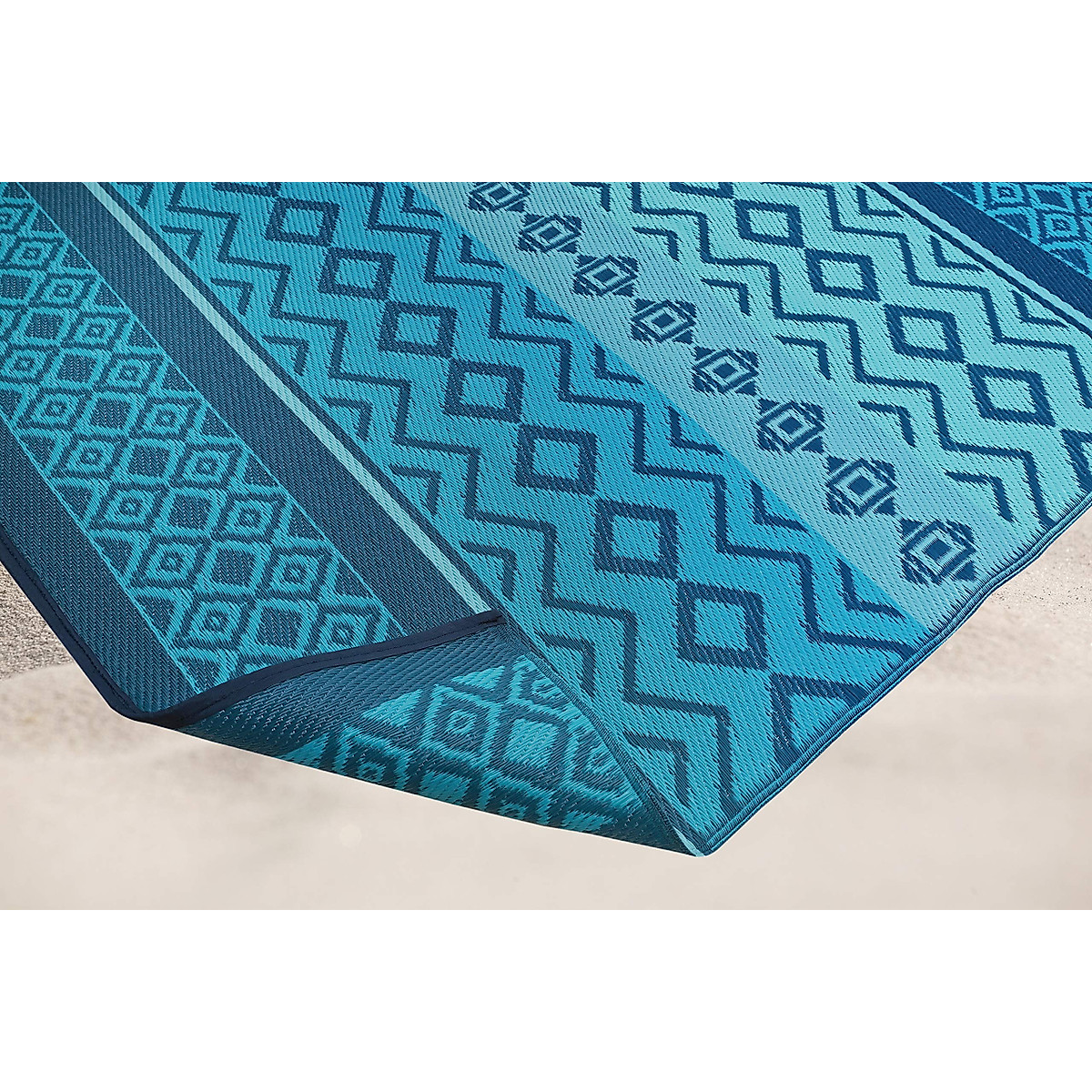 Erbanica Fiesta Premium Quick Dry Reversible Indoor/Outdoor Plastic Rug for RV, Camping, Beach, Picnic, Patio, Pool Side, 4 ft x 6 ft