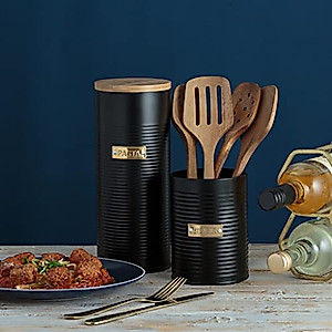 Typhoon Otto Black Pasta Storage Canister, Black/Gold