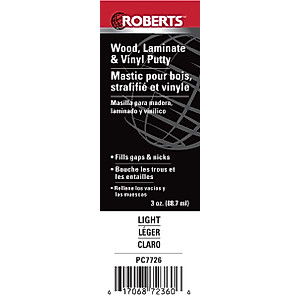 ROBERTS Repair Putty for Wood, Laminate, Vinyl - Light Wood Color (3 oz.)