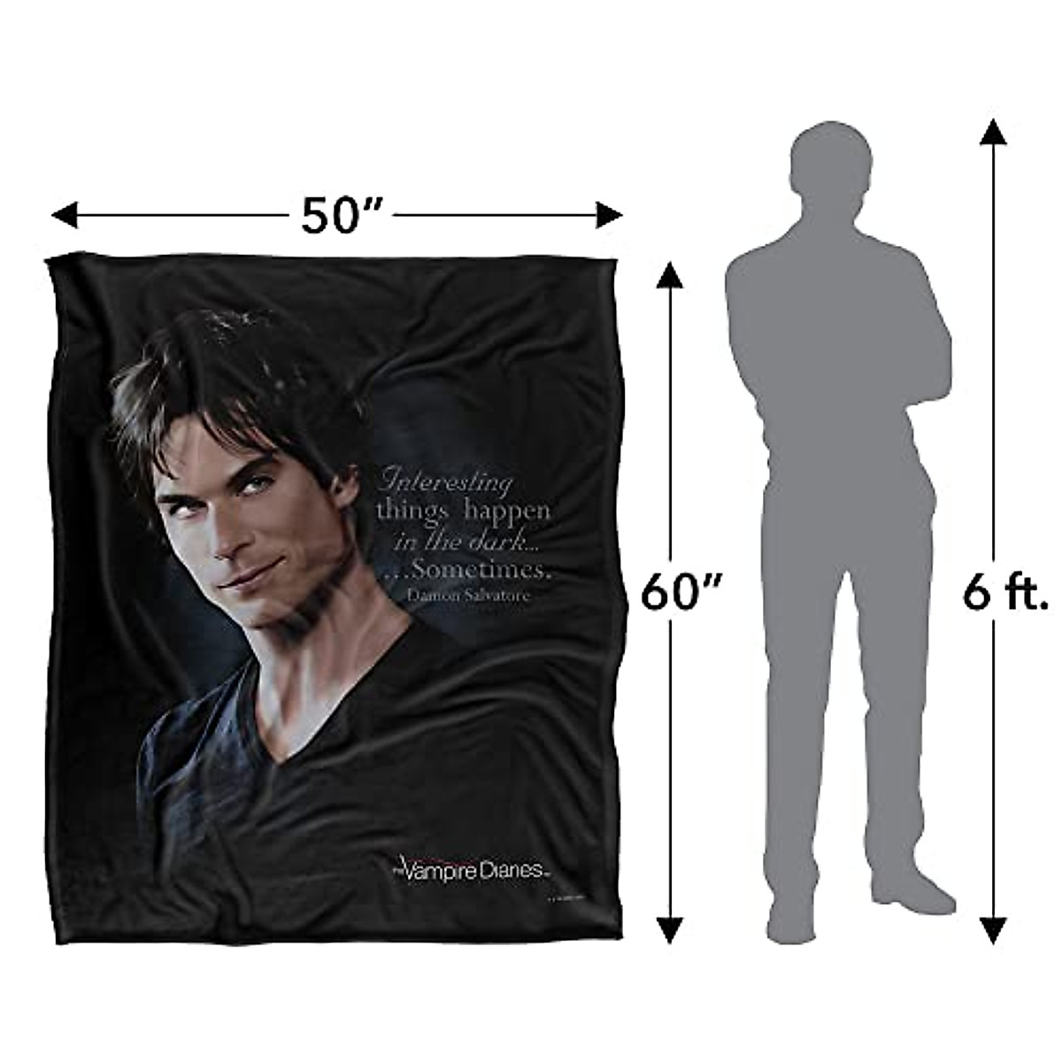 Vampire Diaries Sometimes Officially Licensed Silky Touch Super Soft Throw Blanket 50" x 60"