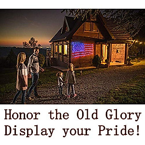 American Flag Lights Outdoor Solar Powered,420 Super Bright LEDs,6.5ft x 3.28ft,Memorial Day Decorations of The United States for Independence/National/Memorial Day,July 4th,Christmas Decoration